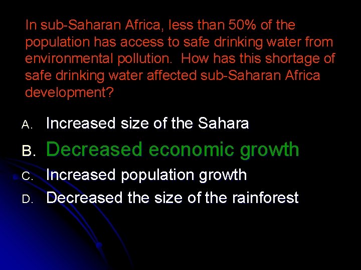 Africas environmental issues problems to solve Water Quality