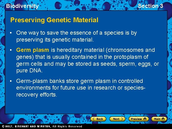 Biodiversity Bellringer Section 3 Biodiversity Section 3 Objectives