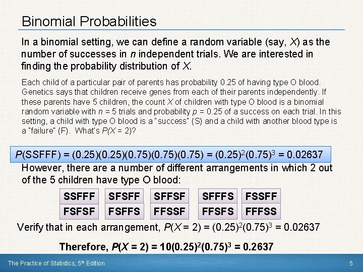CHAPTER 6 Random Variables 6 3 Binomial and