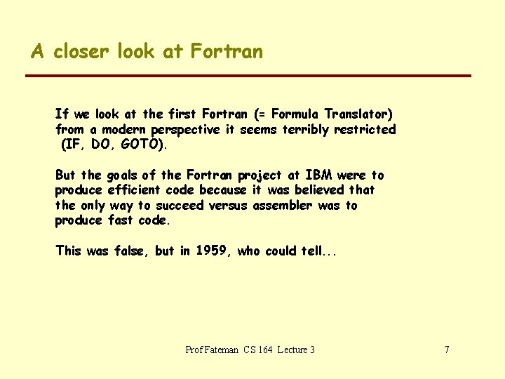 A brief survey of programming languages motivation and