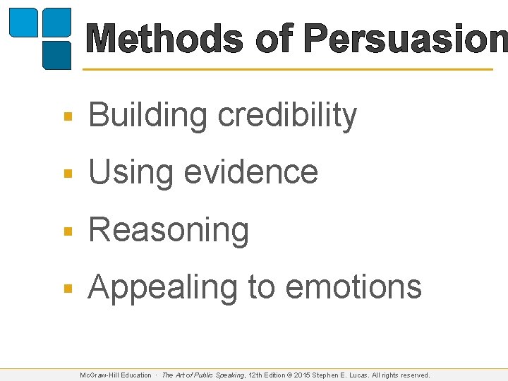 The Art of Public Speaking Chapter 17 Methods