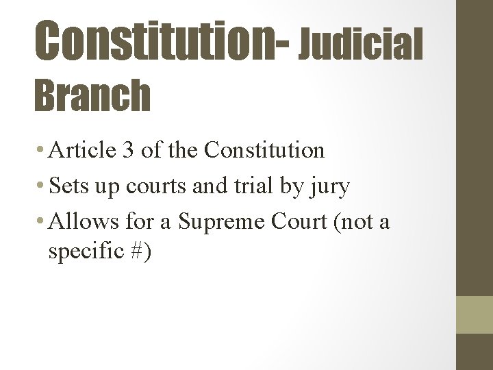 The Judicial Branch Constitution Court Systems Federalism Federal