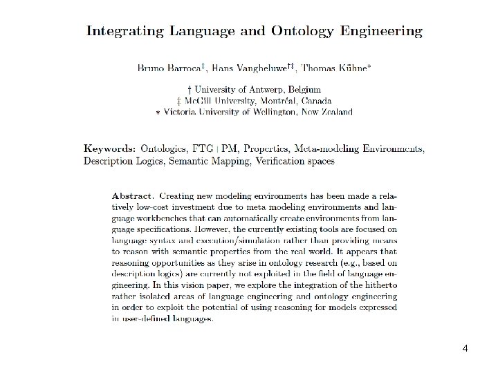 Models for Language Engineering Bruno F Barroca Outline