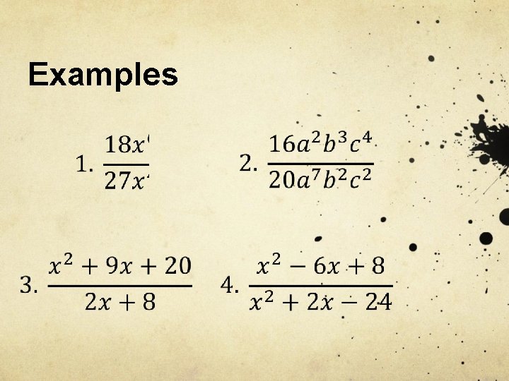 Bell Ringer 10 31 17 Simplifying Rational Expressions