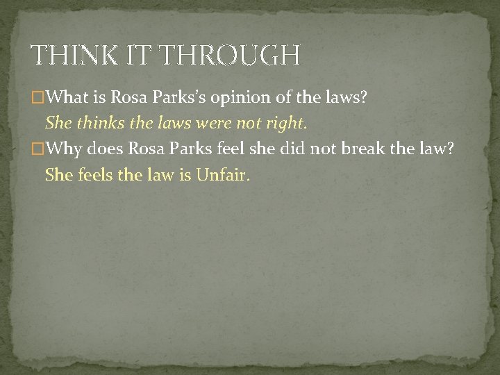 UNIT 8 I am Rosa Parks Autobiography Building