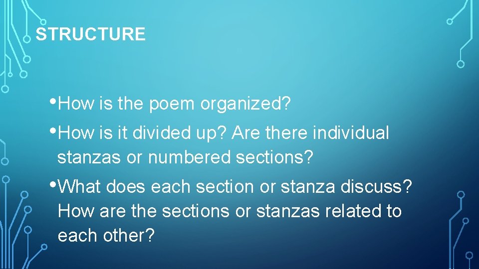 HOW TO ANALYZE A POEM TO BEGIN Read