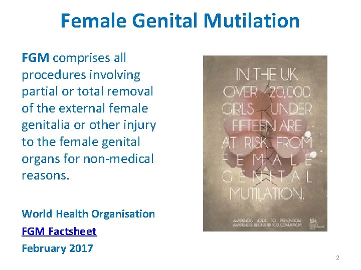 Female Genital Mutilation FGM Briefing for Education Professionals