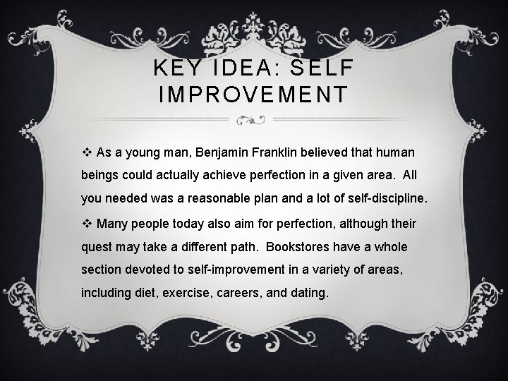 AUTOBIOGRAPHY By Benjamin Franklin LITERARY ANALYSIS v Explore