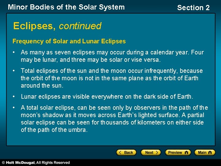 Minor Bodies of the Solar System Section 2