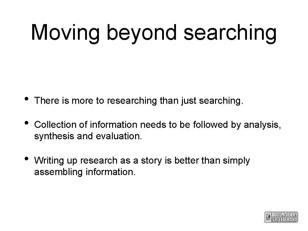 Teaching research skills Aims and objectives Getting started