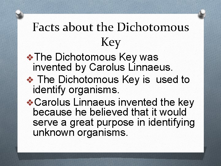 Dichotomous Key 6 5 1 By Greg Eram