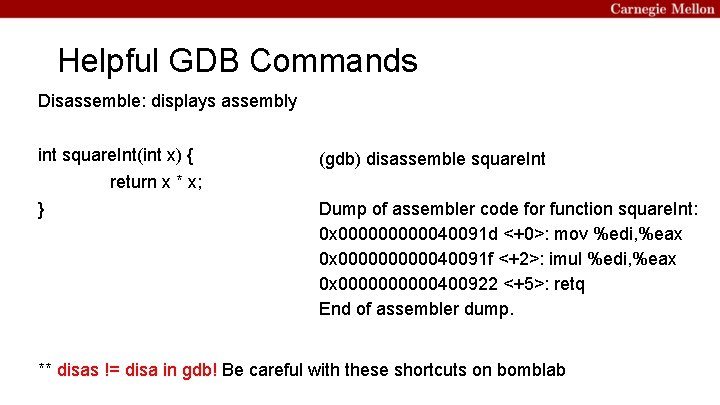 15 213 Recitation Bomb Lab Your TAs September