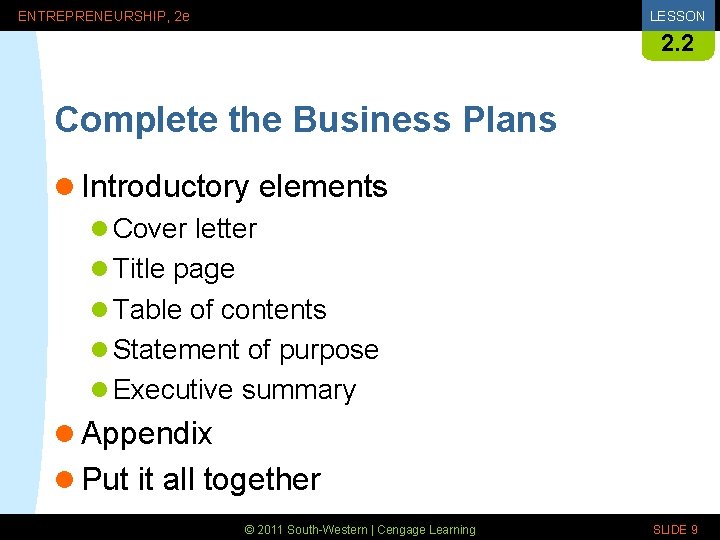 LESSON 2 2 WHAT GOES INTO A BUSINESS