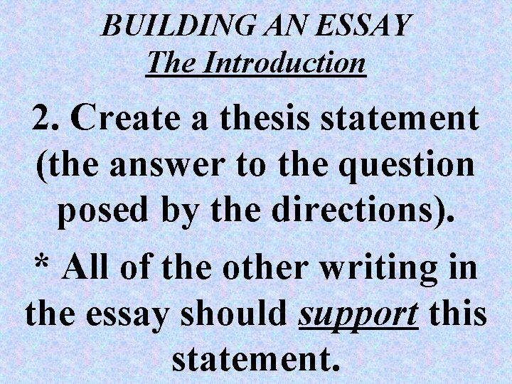 BUILDING AN ESSAY A BRIDGE TO UNDERSTANDING BUILDING