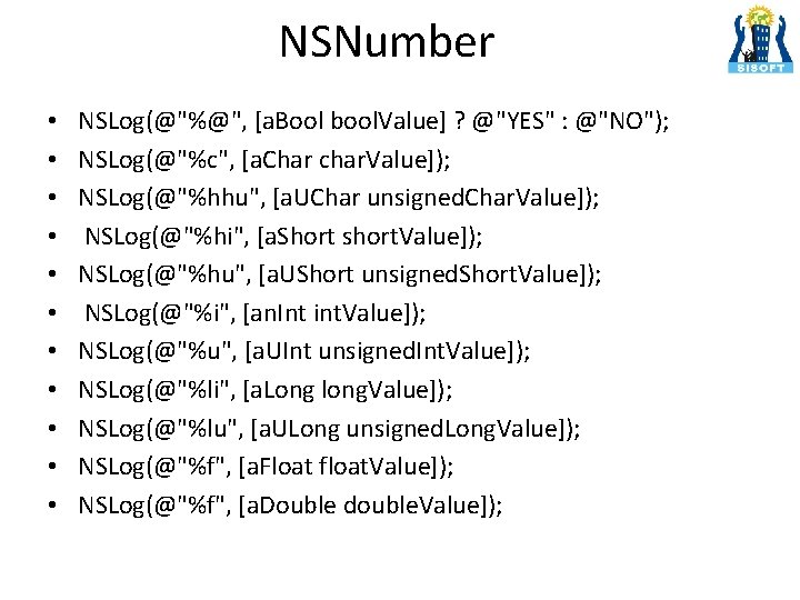 Introduction to ObjectiveC Other Data TypesNSString NSDate NSNumber