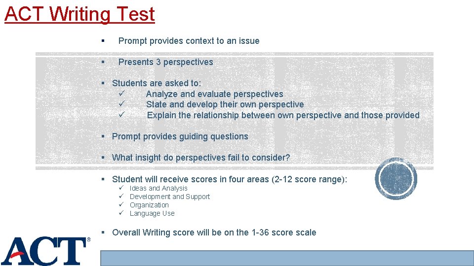 Whats So Important About the ACT ParentStudent ACT