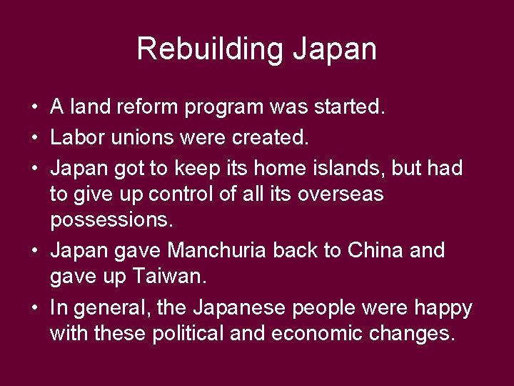 Rebuilding Japan After WWII The Korean War and