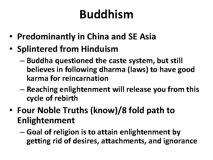Buddhism Hinduism Judaism et al Religious Hearths South