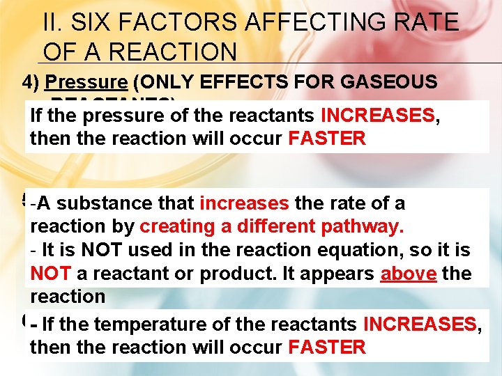 UNIT 10 KINETICS AND EQUILIBRIUM Clock ReactionMake observations