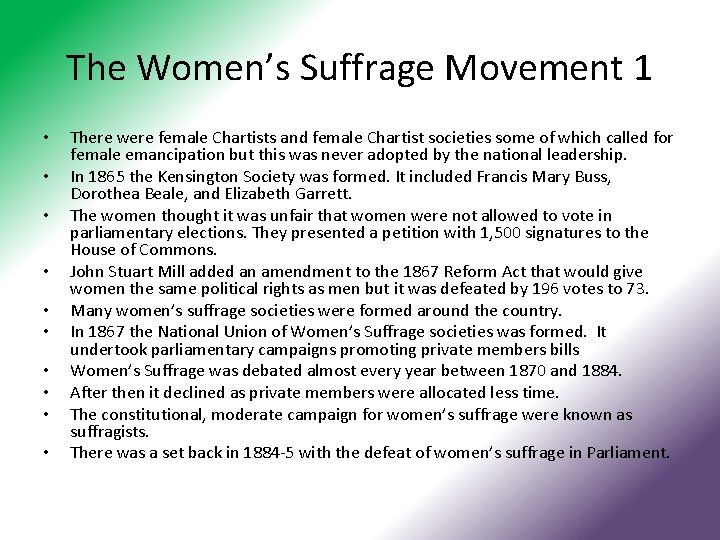 Womens Suffrage in the UK By Mike Allen
