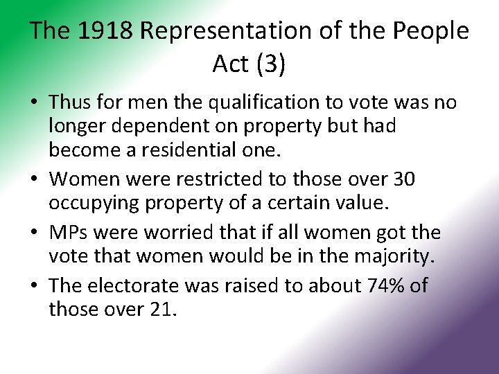 Womens Suffrage in the UK By Mike Allen