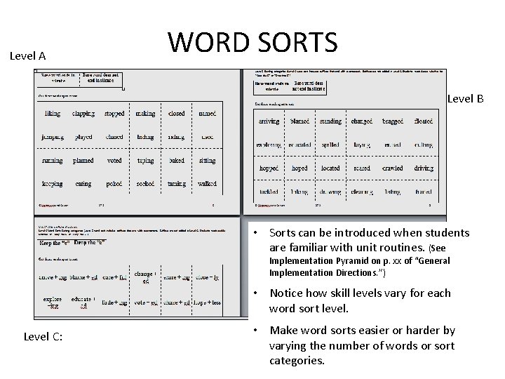 BEFORE YOU BEGIN Read the Word Sort Directions