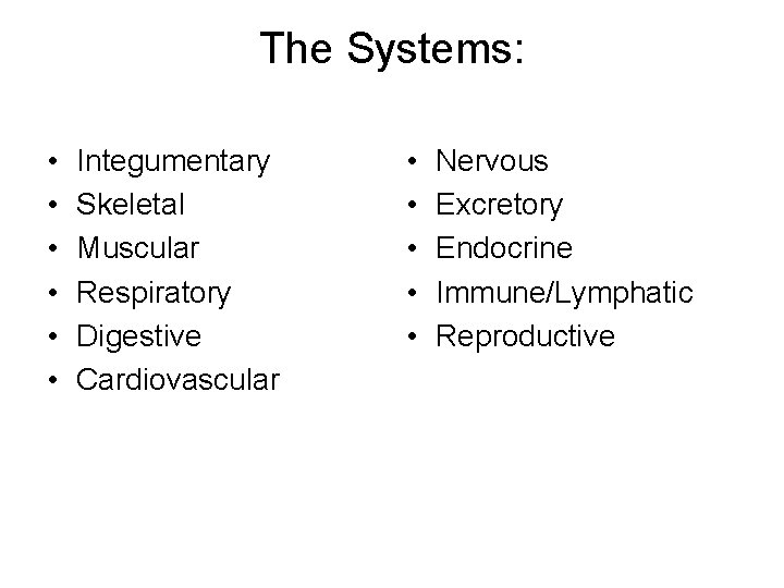 Human Body Systems Overview The Systems Integumentary Skeletal
