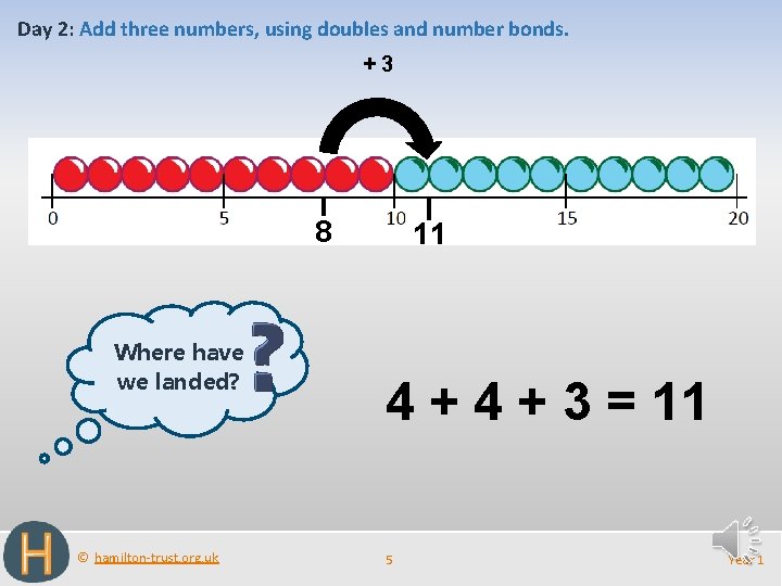 Addition and Subtraction Add 3 numbers using number