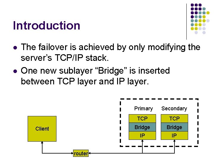Transparent TCP Connection Failover 2003 IEEE Dependable Systems