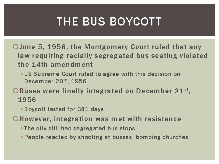 TAKING ACTION Montgomery Bus Boycotts The Greensboro Four