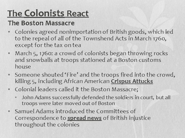 CHAPTER 4 THE REVOLUTIONARY ERA The Big Picture