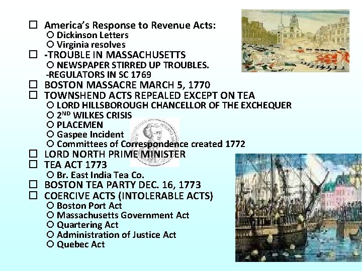AP CAUSES OF THE AMERICAN REVOLUTION COLONIAL PROBLEMS