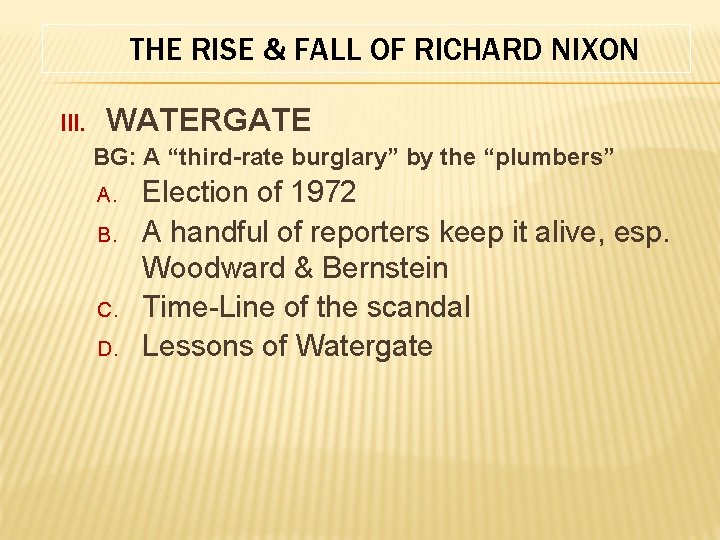 THE RISE FALL OF RICHARD NIXON BG Nixon
