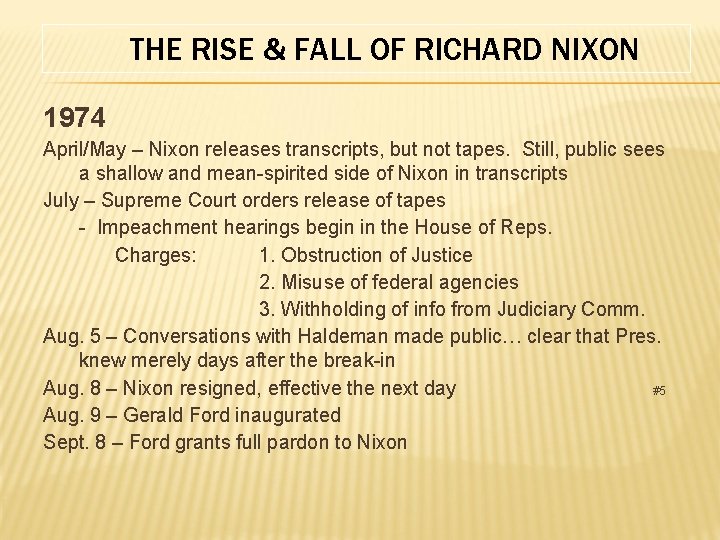 THE RISE FALL OF RICHARD NIXON BG Nixon