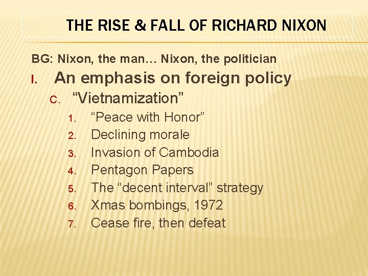 THE RISE FALL OF RICHARD NIXON BG Nixon
