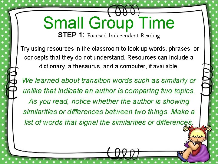 Objectives Reading Unit 1 Lesson 6 Module B