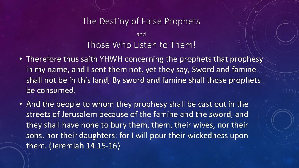 Beware of False Prophets Major Tom Baird Ret