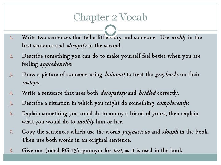Of Mice and Men VOCABULARY PRACTICE Chapter 1