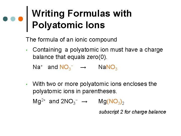 Ionic Compounds Substances composed of positive and negative