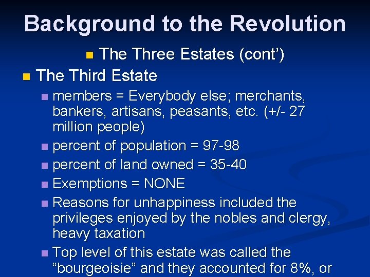 French Revolution World History Background to the Revolution