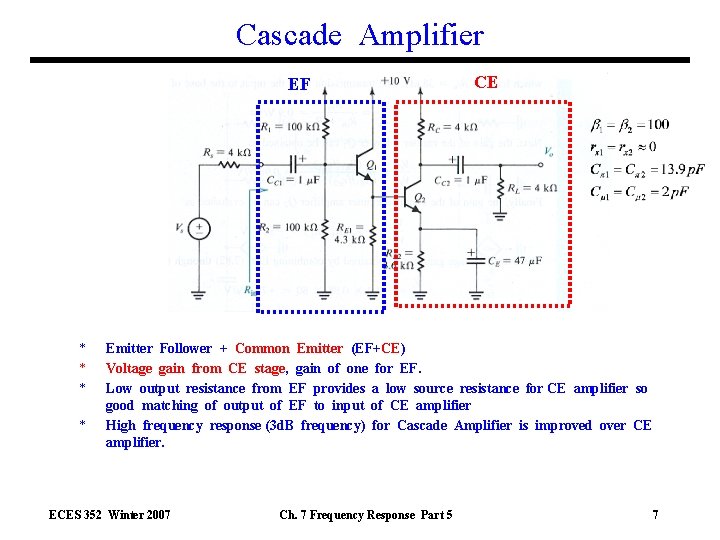 Comparison of Amplifier Configurations Midband Characteristics These are