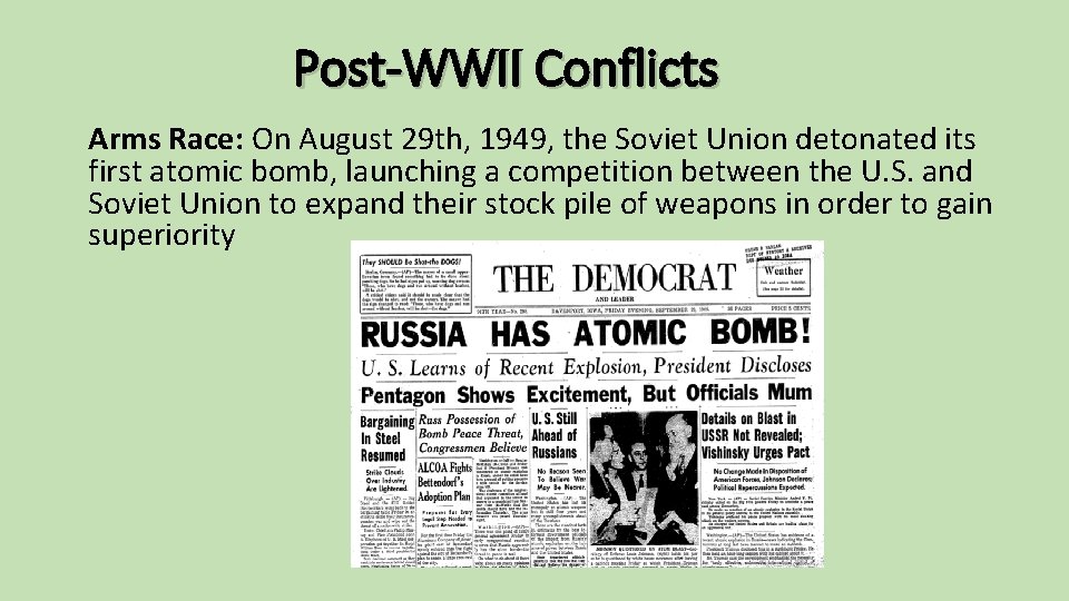 THE COLD WAR VISUAL VOCABULARY LEARNING OBJECTIVES SS