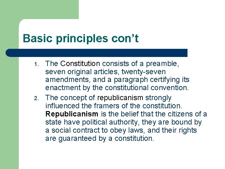 The U S Constitution Chapter 3 Basic Principles