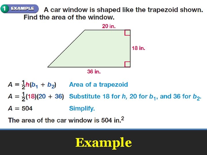 Area of Trapezoids Rhombuses and Kites Geometry 7