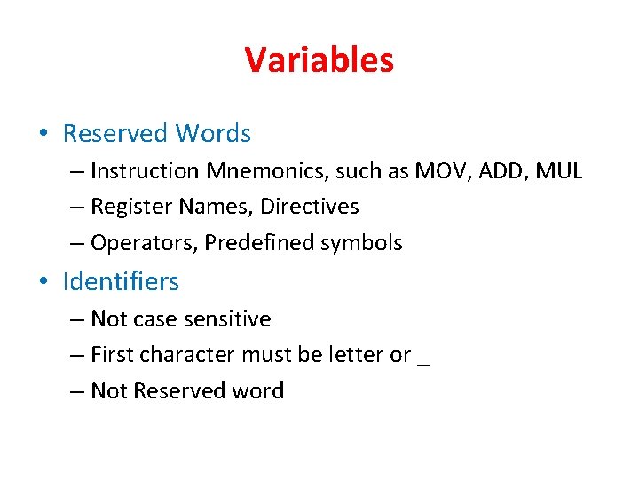 Lecture 2 Basic Operations and Memory Addressing Modes