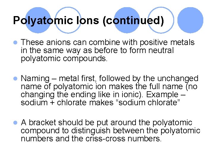 Chemistry Lesson 1 Ionic Compounds Ionic Bonds l