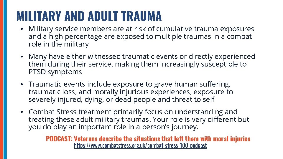 The Combat Stress Training Programme Building Trauma Informed