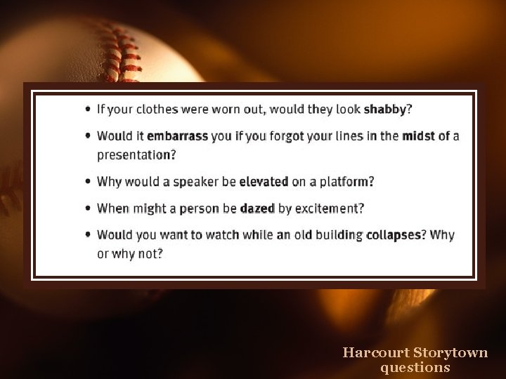 Robust Vocabulary for The Babe and I by