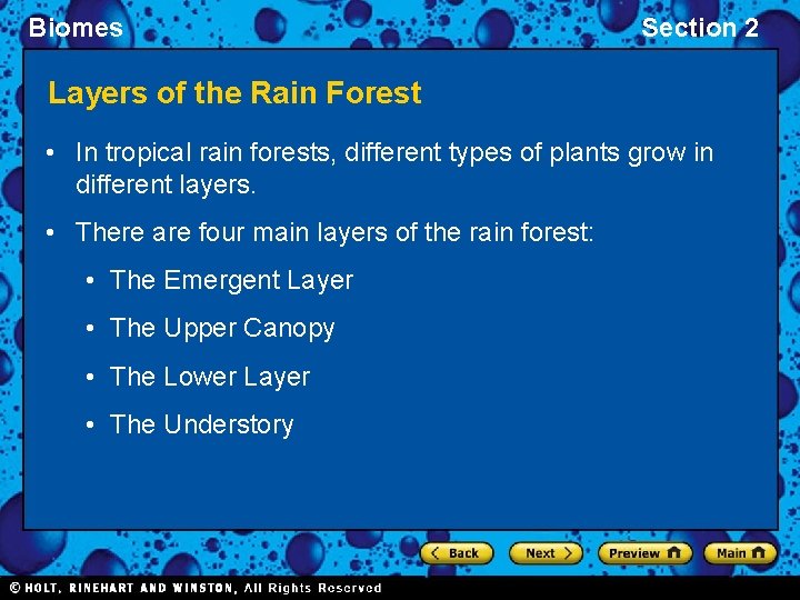 Biomes Section 2 Forest Biomes Preview Bellringer Objectives