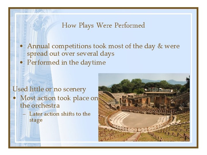 Greek Theatre History The Birth of Drama Prologue